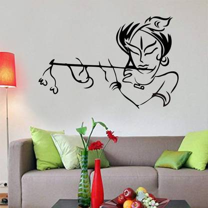 GLOBAL GRAPHICS 84 cm Krishna Wall Sticker Decal Style Krishna with ...