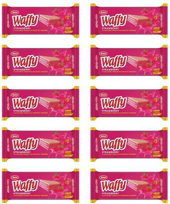 Dukes Waffy strawberry Flavoured Creamy & Crunchy wafers (Pack of 10 ...
