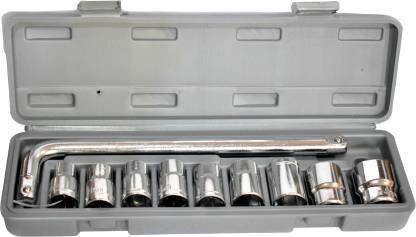 Arav Impex Plastic Socket Wrench Set (Grey, 10-Pieces) Socket Set Price ...