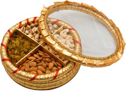 Giftrend Ethnic Handmade Dryfruits and Nuts Gift Tokri/Basket/Hamper ...