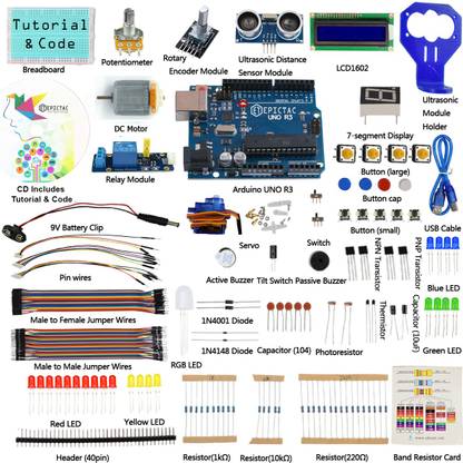EPICTAC Basic Starter Kit for Arduino UNO R3 with 23 Projects | Rotary ...