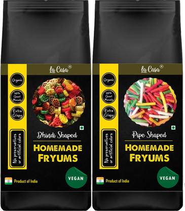 La Casa Crunchy Homemade Fryums with Chaat Masala | Bhindi & Pipe ...