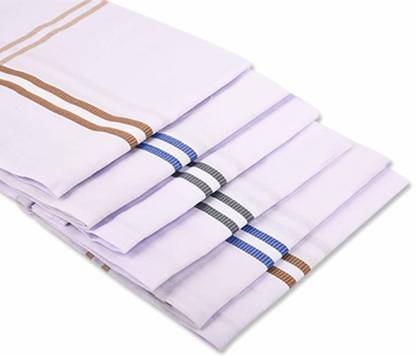 R.O.H.C Cotton 6 Pieces white Handkerchief/Rumal/Hankey set for men ...