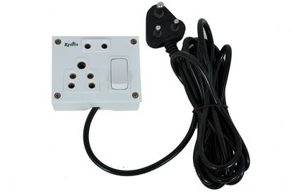 PRV 6 AMP 3 PIN SOCKET WITH 2 METER HEAVY WIRE WITH 6 AMP PLUG 2 Socket ...