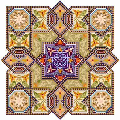 Art Kafe Rangoli Swastik Sticker ( Size :- 16 X 16 inch ) Medium Self ...