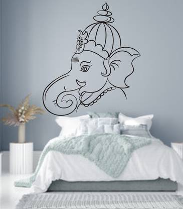 Suman Wall Sticker 59 cm ganesh ji wall sticker Self Adhesive Sticker ...