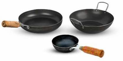 The Indus Valley Pre Seasoned Iron Cookware Set-Kadai (10inch) + Tadka ...