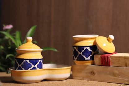 Lyallpur Stores Ceramic Handcrafted Pickle Jar With Barni Tray / Achar ...