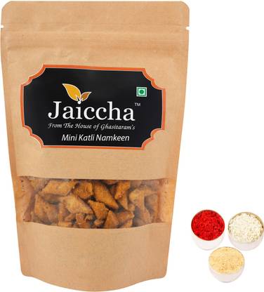 Jaiccha Mini Katli Namkeen with Roli, Chawal and Chandan Combo Price in ...
