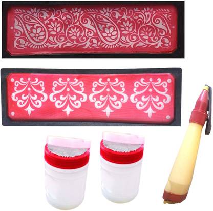 Upyukat Raangoli making Kit- 2 pcs of rectangle rangoli boundary design ...