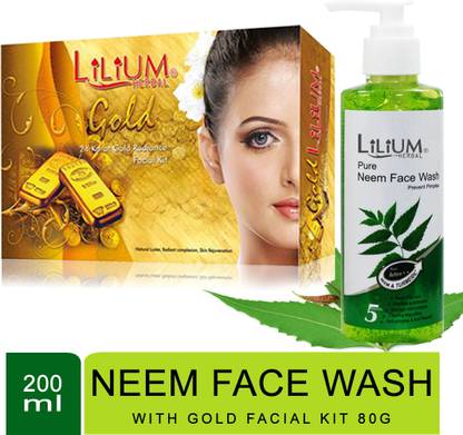 LILIUM Gold Facial Kit & Face Wash Pack of 2, GC113 Price in India ...