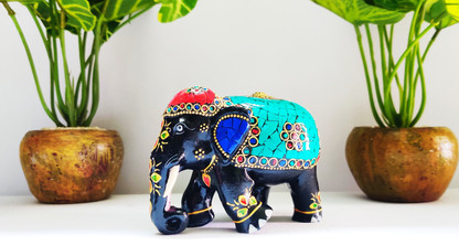 Handmade Wooden Plain Elephant Showpiece for Home Decor II Guestroom ...