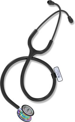 MCP Premium Quality Stethoscope, Rainbow-finish Chest-piece, Black Tube ...