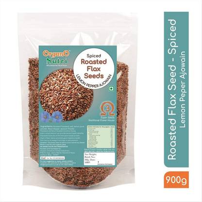 Organo Nutri Roasted Flax Seeds , Spiced - Lemon Pepper Ajowain , 900g ...