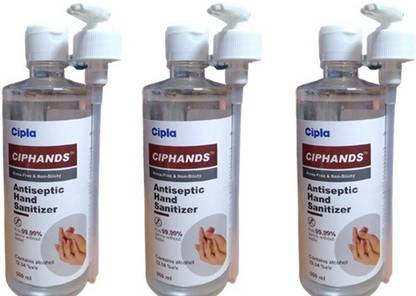 Cipla Ciphands 500ml Pack 3 With Pump Hand Sanitizer Pump Dispenser ...