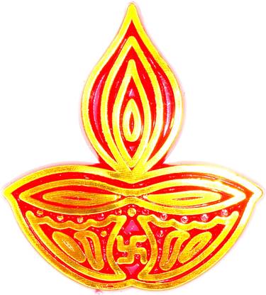 DBC Retail 7 cm Diya Stickers for Table/Door/Wall Decoration Reusable ...