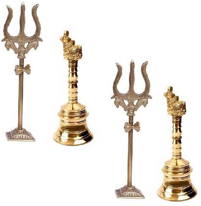 De-Ultimate Combo of 2 Pcs Trishul Statue With Square Stand And 2 Pcs ...