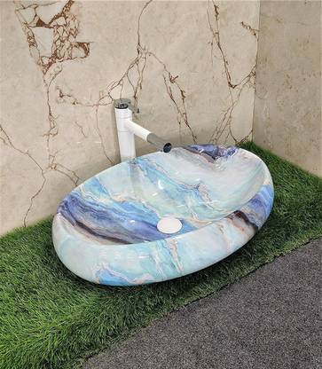 Tap & Tile Art Wash Basin Countertop, Tabletop Ceramic Bathroom Sink ...