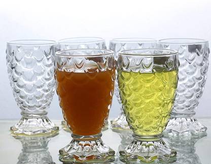 Crystalarc (Pack of 6) Clear Pineapple Shaped Juice Whisky Beer Water Lime Soda Glass Set of 6 ...