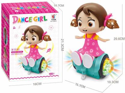 mega shine 360 Degree Rotating Musical Dancing Girl Toy with Flashing ...