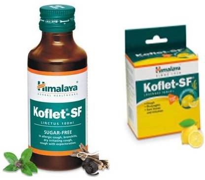 HIMALAYA Koflet-SF syrup 100ml and lozenges 10Nx6s (lemon) Price in ...