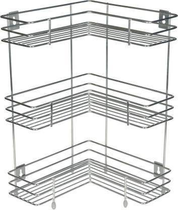 PRL TRADERS 3 Layer L-Shape kitchen And Bathroom Rack Steel Kitchen ...