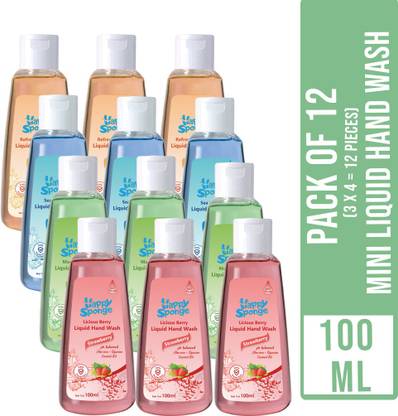 Happy Sponge Mini Hand Wash: Pack of 12 (Tangerin,Aqua,Neem & Tulsi ...