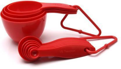 AN Sunshine Coloured Plastic Measuring Cup Set, -10 Pieces Set -Red ...