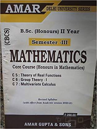 B.Sc (Honours) MATHEMATICS Semester 3 (Second Year) Tenyear For Delhi ...