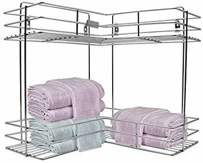 credicus Stainless Steel L-Shaped Kitchen Corner Shelf Rack & Storage ...