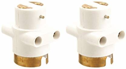 porche 2 Pin Parallel Adapter with Bulb Holder and Plug Socket (White ...