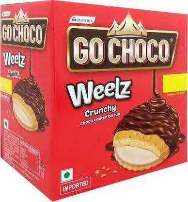 Go Choco Weelz Crunchy Choco Coated Biscuit Chocolate Flavor (Pack of 2 ...