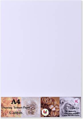 Unobite A4 Size Canvas Drawing Texture Paper(25 Sheets) - A4 Size ...