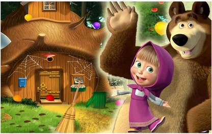 Cartoon Wall Sticker|Masha And The Bear|Interior wall Poster |Wall ...
