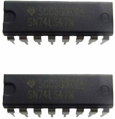 TechInfo RR7447 / SN74LS47N IC BCD to 7 Segment Decoder/Driver, DIP-16 ...