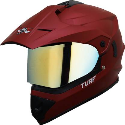 Steelbird Off Road TURF Motocross Helmet in Matt Maroon with Extra ...
