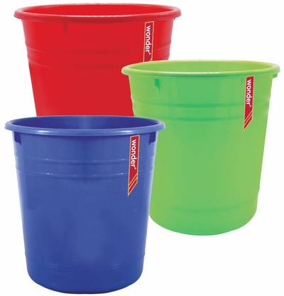 Wonder WBP 303 Dustbin, Set of 3, Red Blue & Green, Made in India ...