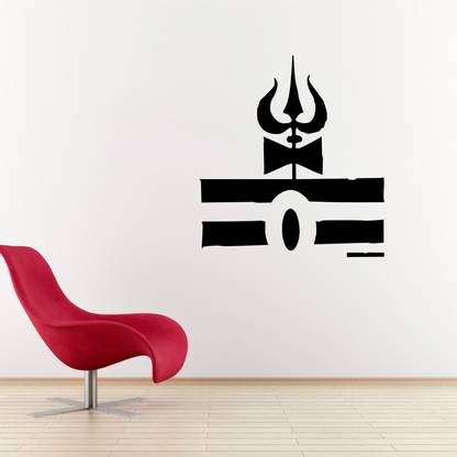 Decals Stock 60 cm Shiva Damru Trishul Self Adhesive Sticker Price in ...