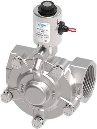 UFLOW SS304 1" (25NB) BSP PILOT OPERATED DIAPHRAGM TYPE SOLENOID VALVE ...