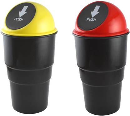 BBR Mini Car Dustbin, Mini Plastic Dustbin (Pack of 2) Car Trash Bin ...
