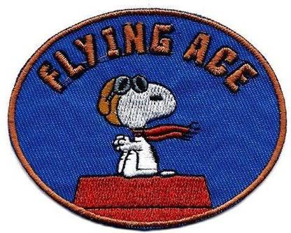 SNOOPY pilot flying ace goggles scarf sitting ondog house Embroide Peanuts Iron On / Sew On ...