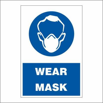madhusigns MADHU - wear mask Sign board in 3mm thick foam sheet (12" X ...