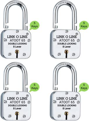 LINK O LINE ATOOT 65 (PK-4) with 5 KEYS EACH, HARDENED SHACKLE, DOUBLE ...