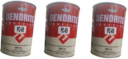 Dendrite Synthetic Rubber Adhesive PC-69 (500 ML) - Pack Of 3 Adhesive ...