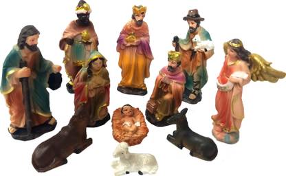 Elite 11 Piece Resin with Marble power Christmas Nativity Crib Set ...