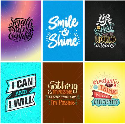 Impulsive Motivation One Liner Quotes - 6 Inspirational Poster Set ...