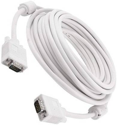 JAMUS VGA Cable 10 m 10-Meter VGA to VGA Converter Adapter Cable (White ...