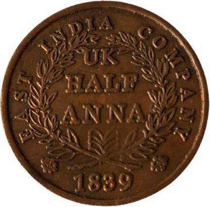 GOLDEN ARTS Half Anna 1839 East India Company Lord Hanuman Rare Coin ...