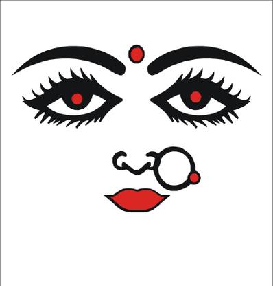 Decals Stock 55 cm Durga Maa Face Self Adhesive Sticker Price in India ...