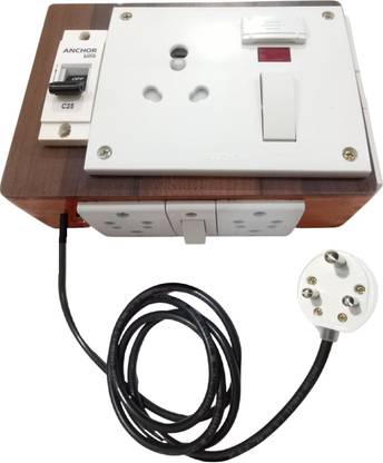 Wooden Extension Compact MCB, 16 A combo Switch Skt Fuse Indicator ...